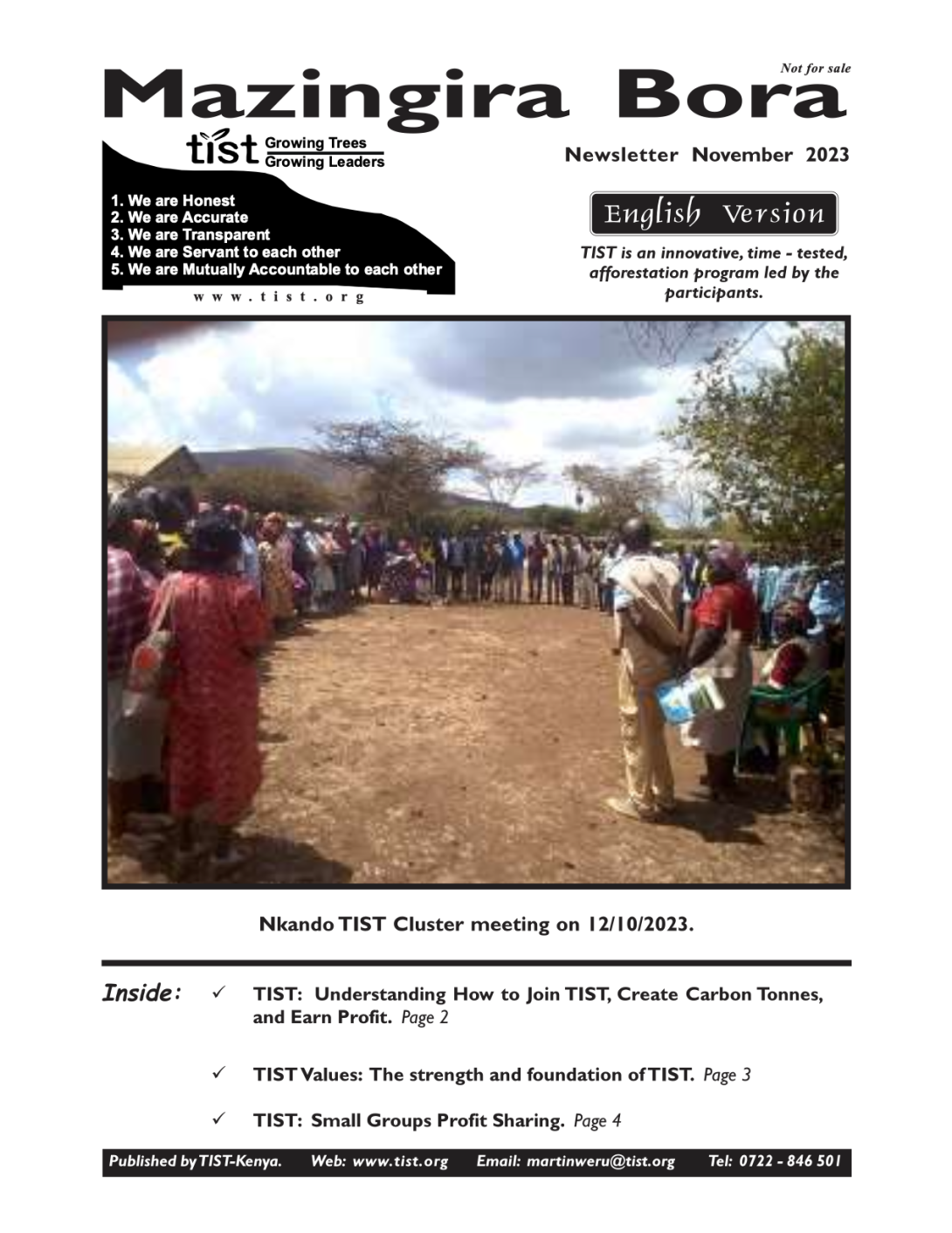 Kenya Newsletters | TIST Program